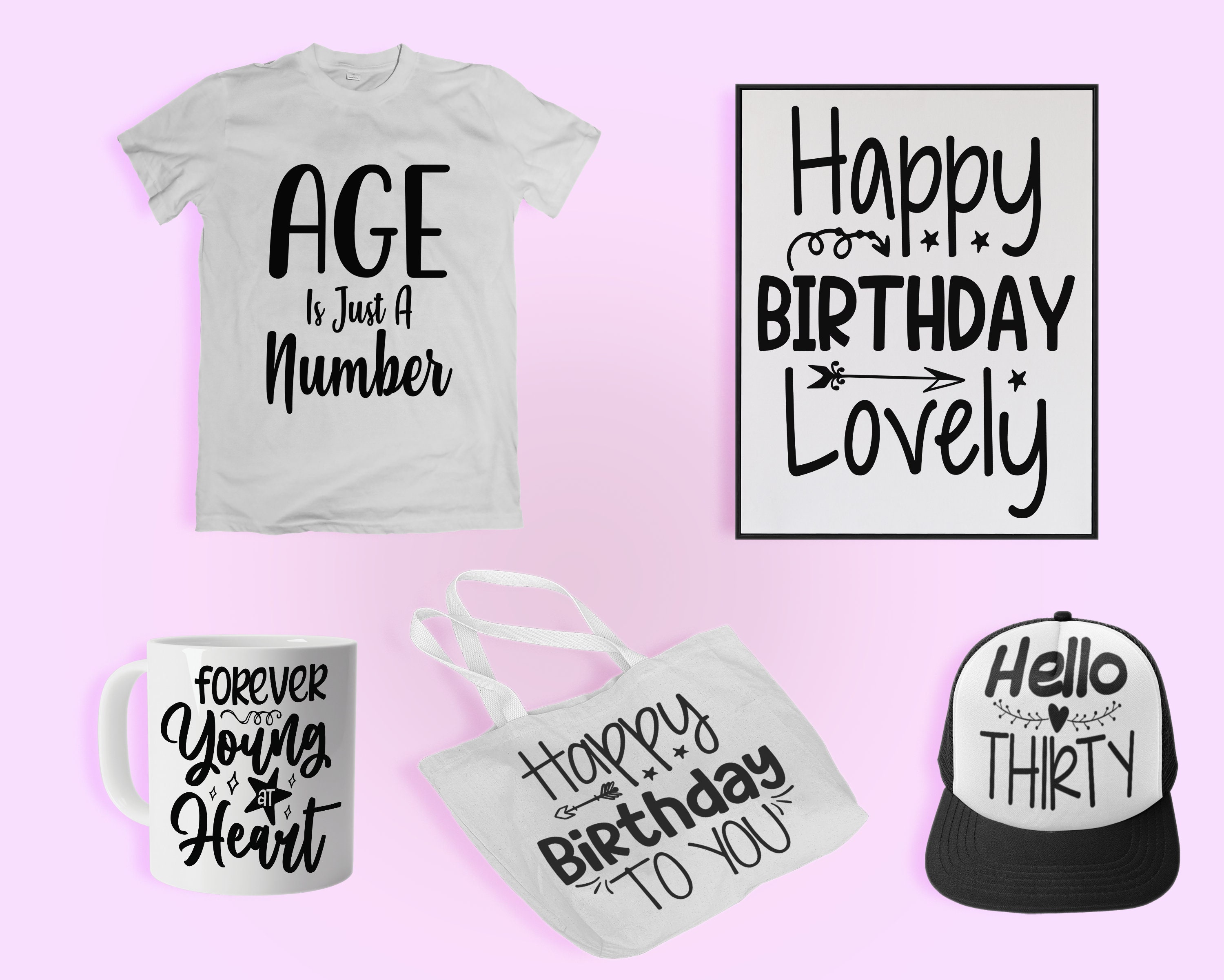 Birthday SVG Bundle, Digital Download, Cricut Cutting Files, Birthday ...