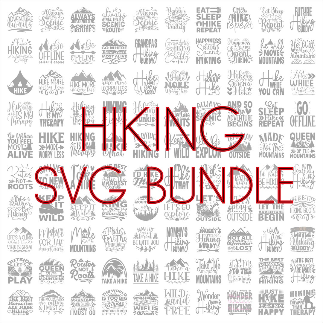 Hiking SVG Bundle, Instant Download, Cricut Cutting Files, Hiking PNG ...