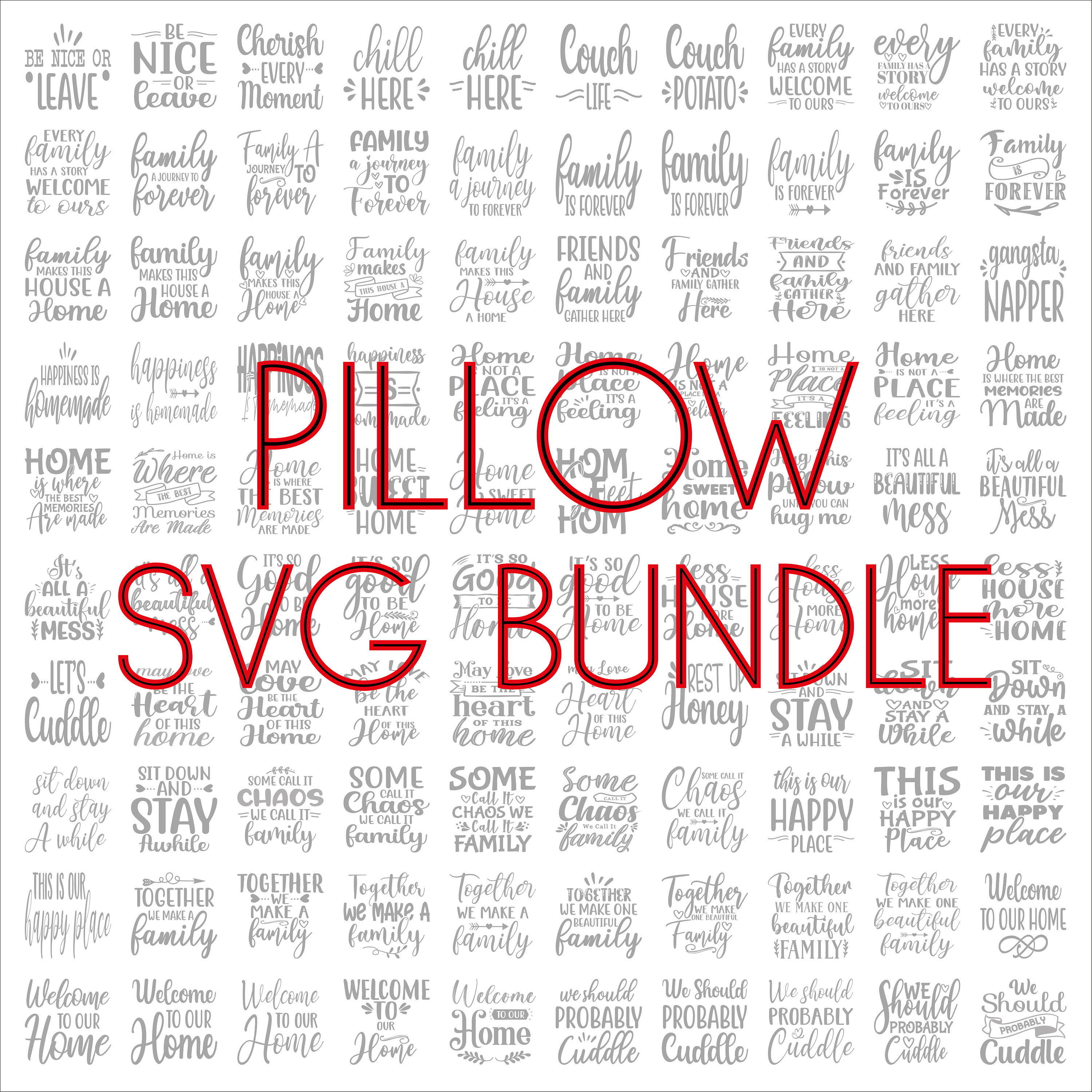 Pillow SVG Bundle, SVG Files for Cricut, Digital Download, Pillow ...