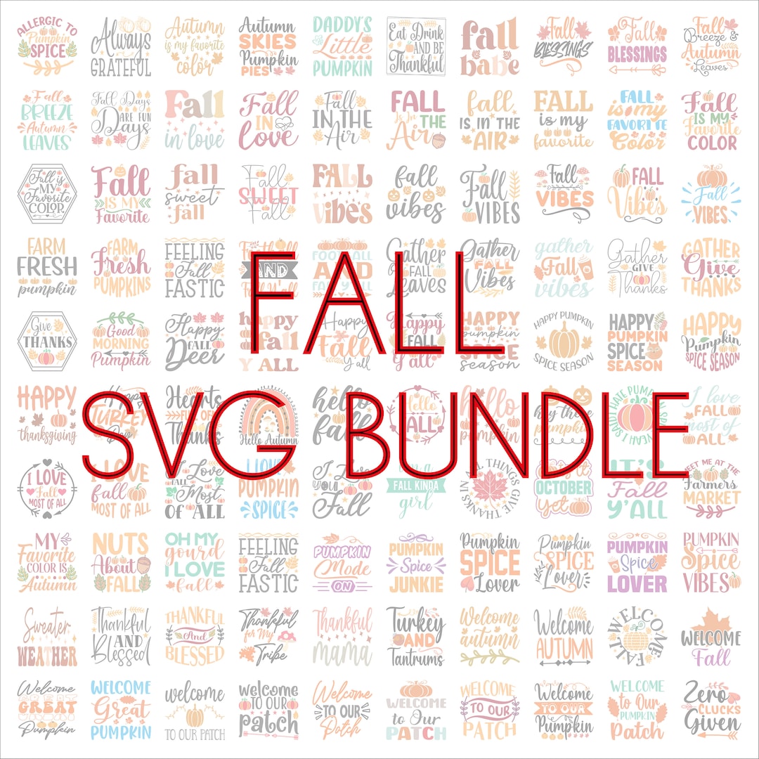 Fall SVG Bundle, SVG Files for Cricut, Cricut Cutting Files, Autumn PNG ...