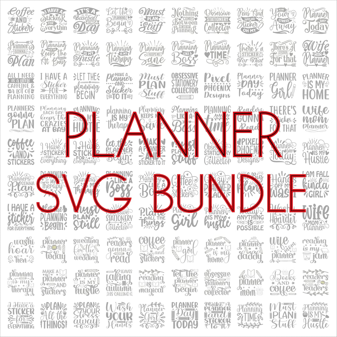 Planner SVG Bundle, SVG Files for Cricut, Digital Download, Planner ...