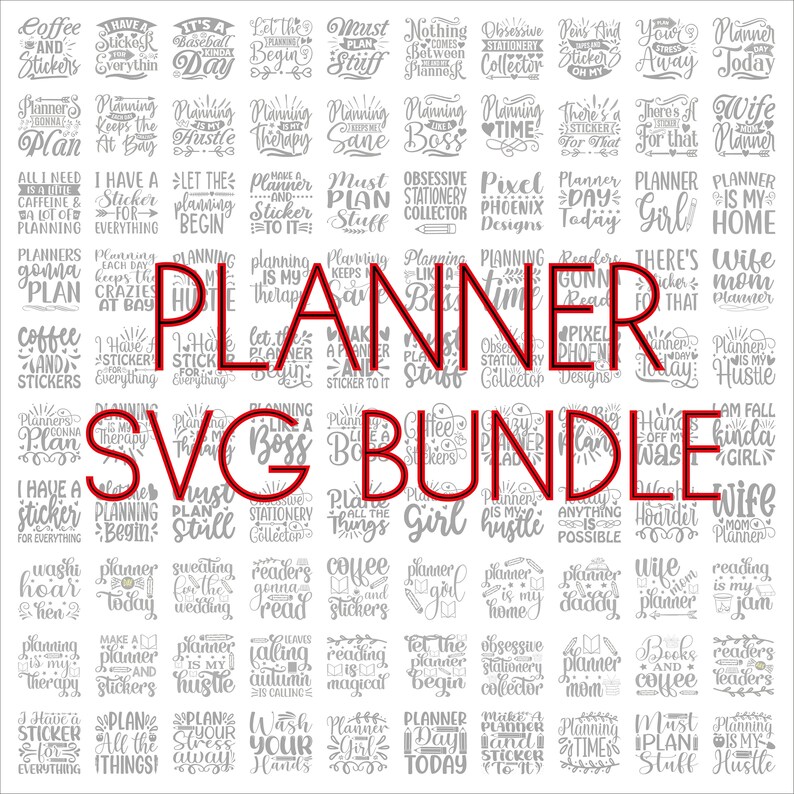 Planner SVG Bundle, SVG Files for Cricut, Digital Download, Planner ...