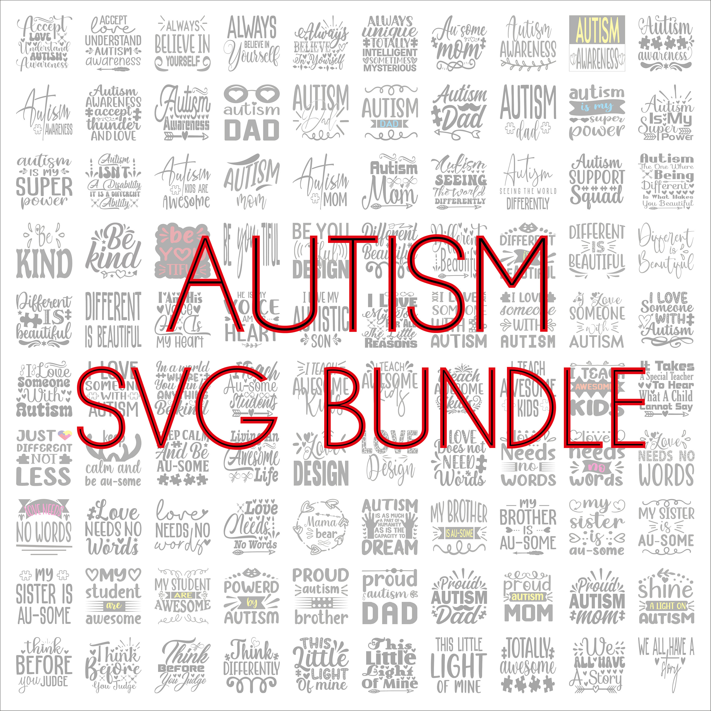 Autism SVG Bundle, Digital Download, SVG Files for Cricut, Autism ...