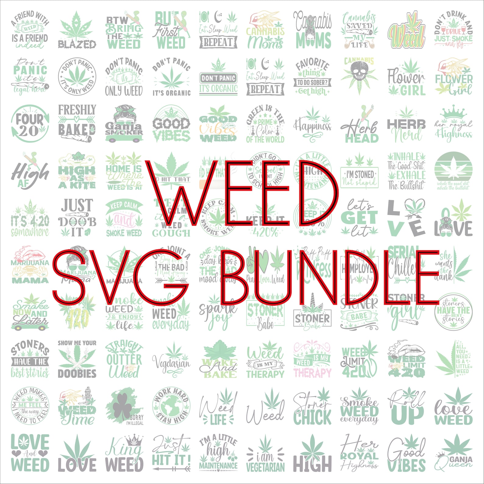 Weed SVG Bundle, Instant Download, Weed Graphics, SVG Files for Cricut ...
