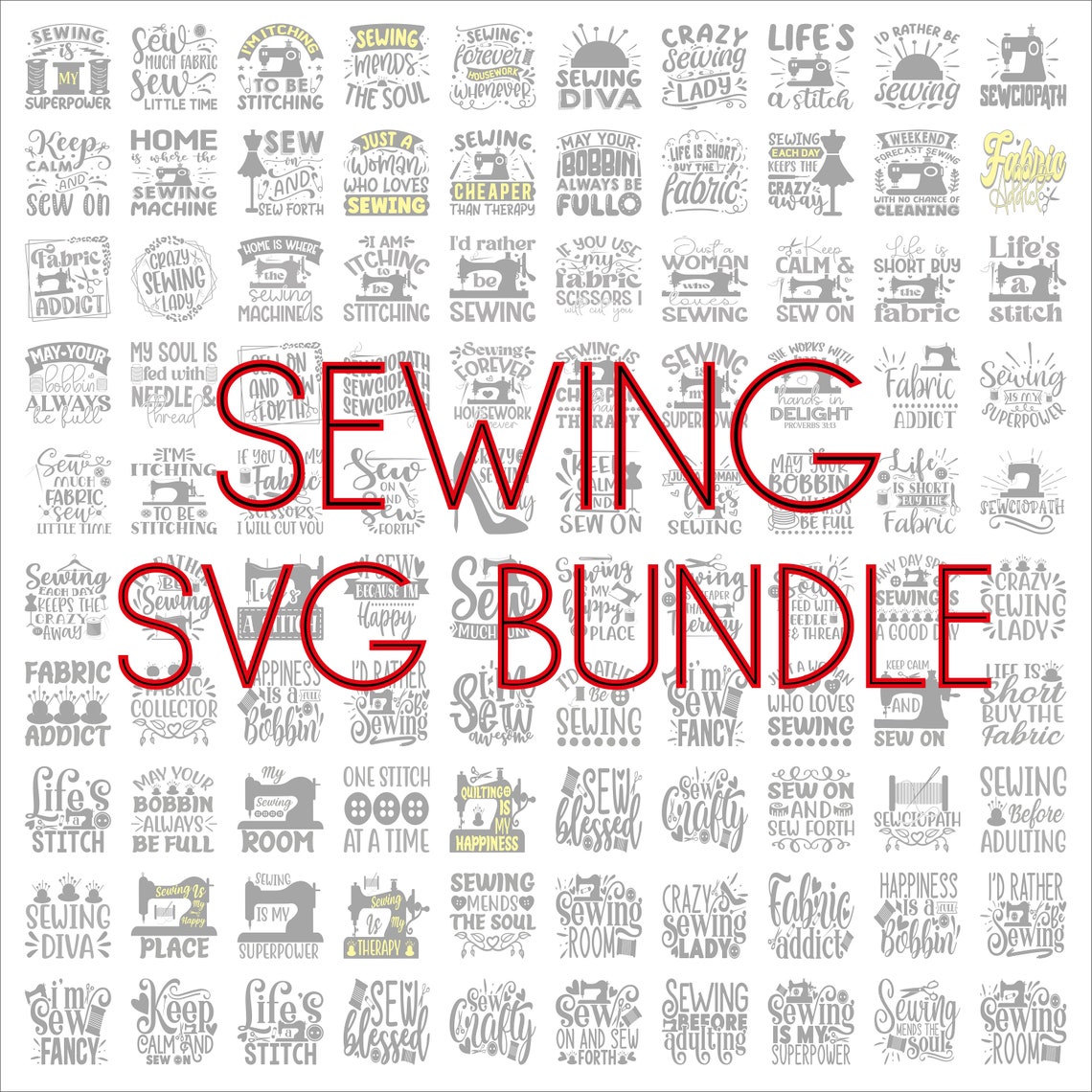 Sewing SVG Bundle, SVG Files for Cricut, Instant Download, 100 Sewing ...