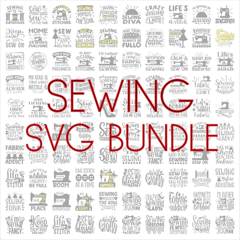 Sewing SVG Bundle, SVG Files for Cricut, Instant Download, 100 Sewing ...