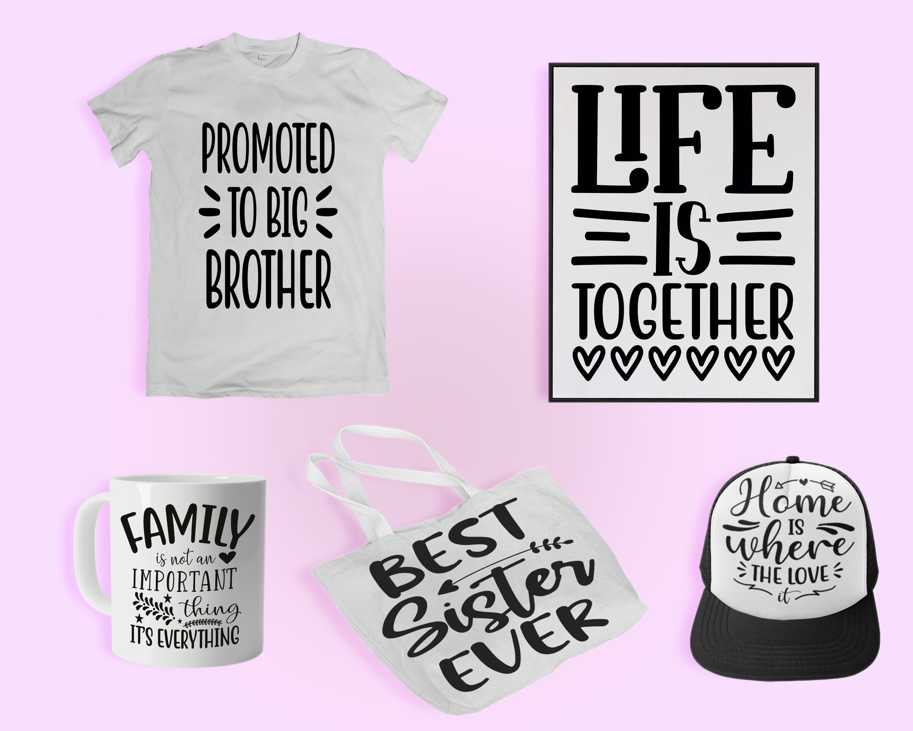 Family SVG Bundle, Digital Download, SVG Files for Cricut, Family PNG ...