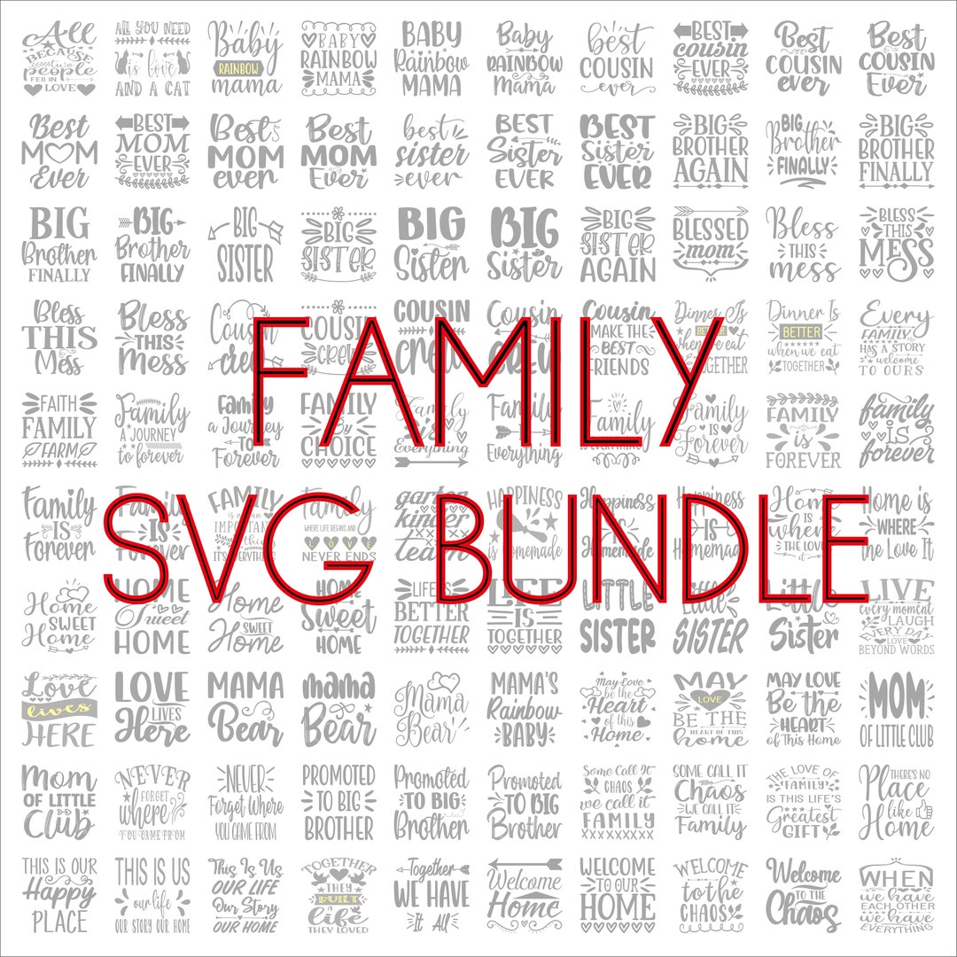 Family SVG Bundle, Digital Download, SVG Files for Cricut, Family PNG ...