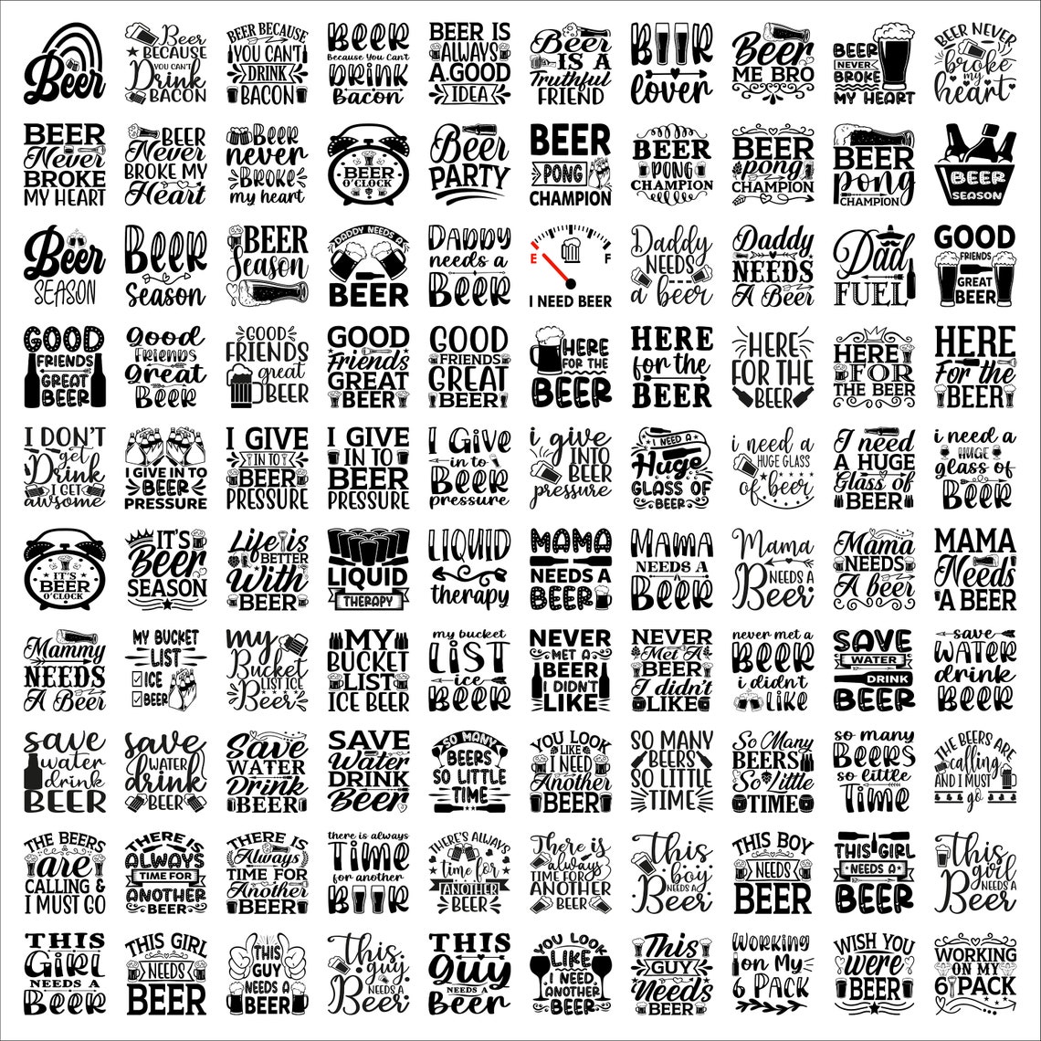 Beer SVG Bundle, Beer PNG, Digital Download, SVG Files for Cricut, 100 ...