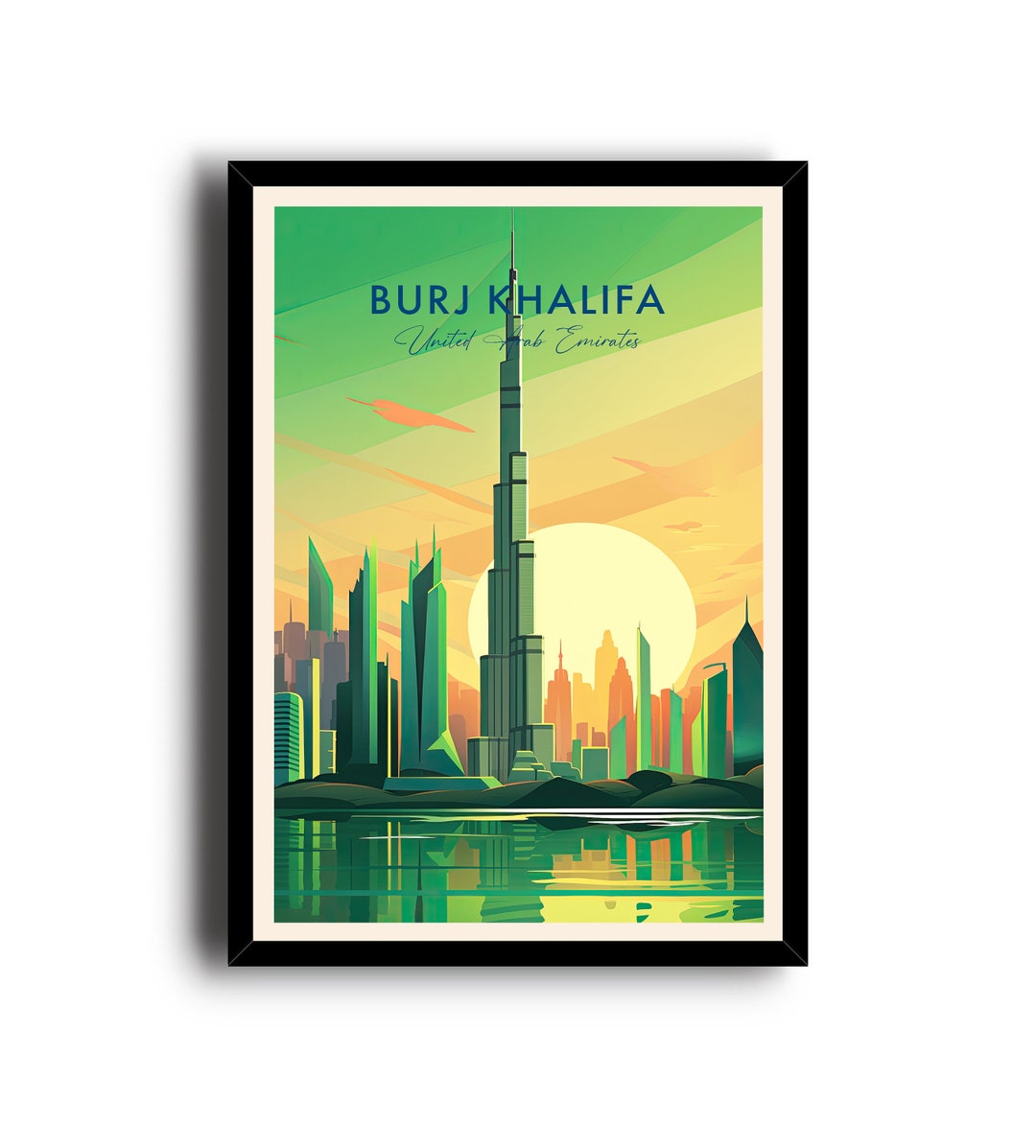Burj Khalifa Poster United Arab Emirates Art Burj Khalifa - Etsy