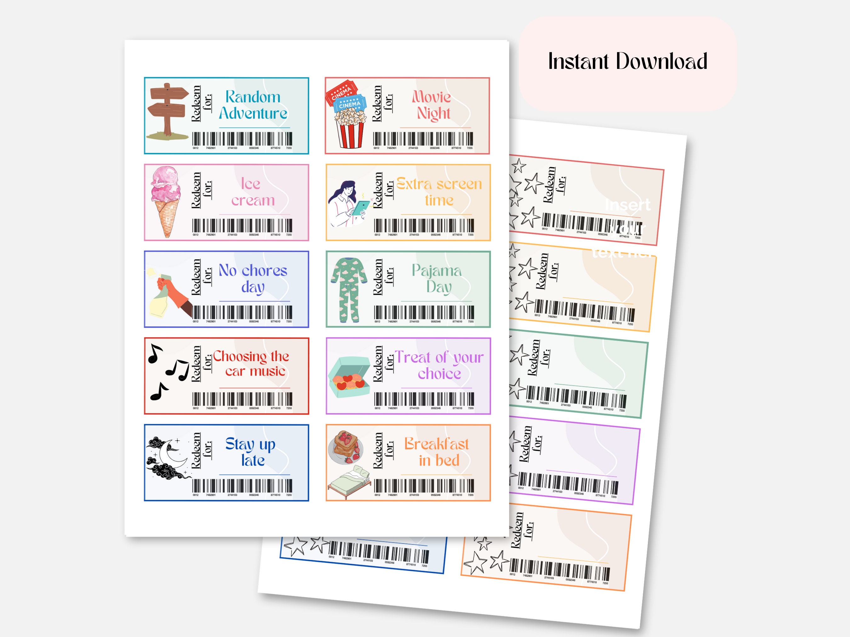 Printable Kids Rewards Coupons, Customisable Rewards Vouchers for ...
