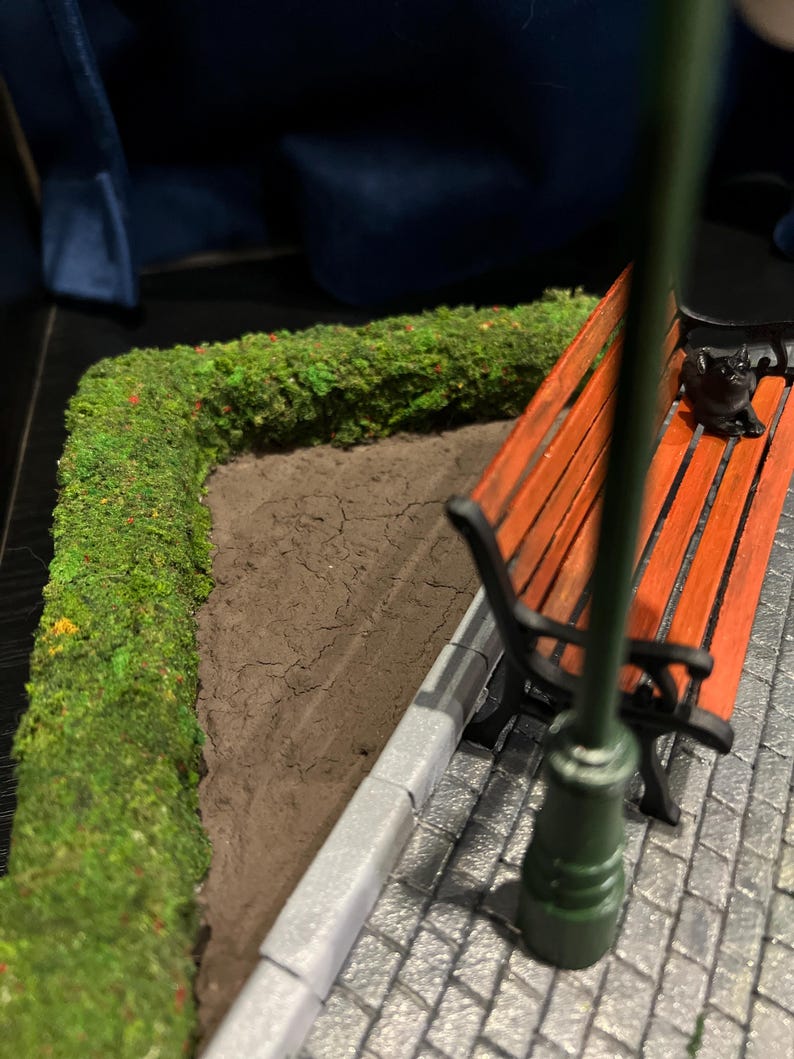 Night Park Miniature Diorama With Cat & LED Lighting | Autonomous Scene ...