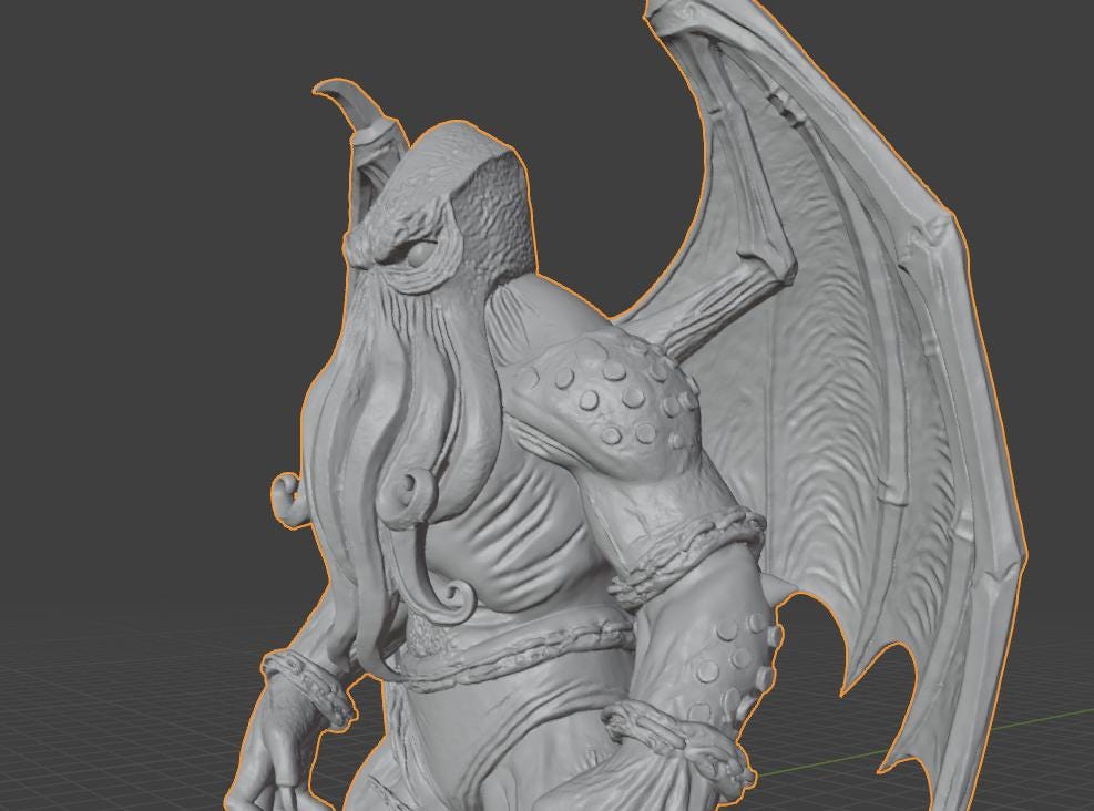 Cthulhu STL File for 3D Printing – Ancient Abyss Titan, Lovecraftian ...