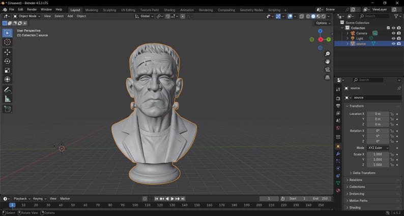 Classic Frankenstein's Monster Bust 3MF File for 3D Printing | Iconic ...