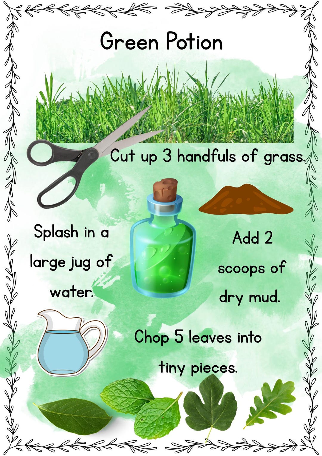 Printable Potion Recipe Cards | Colour Themed Sensory Play | Early ...