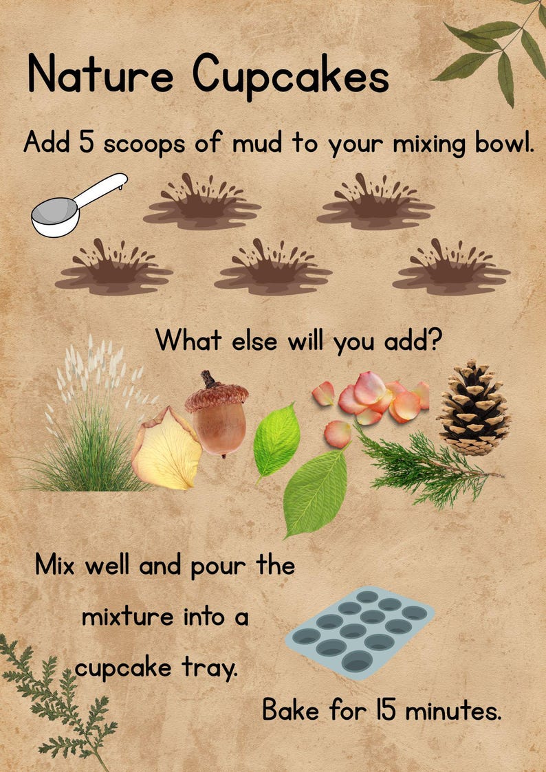 Mud Kitchen Sensory Recipe Cards. Printable Early Years Recipe Cards ...