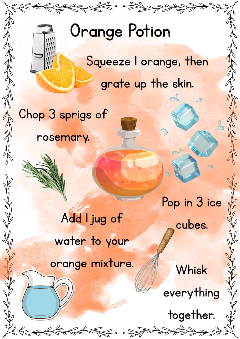 Printable Potion Recipe Cards | Colour Themed Sensory Play | Early ...