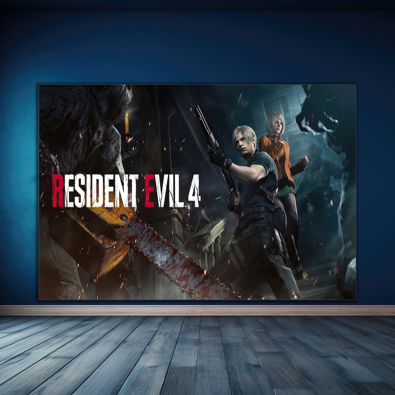 Resident Evil 4 Wall Art Poster, RE4, Resident Evil, Leon & Ashley ...
