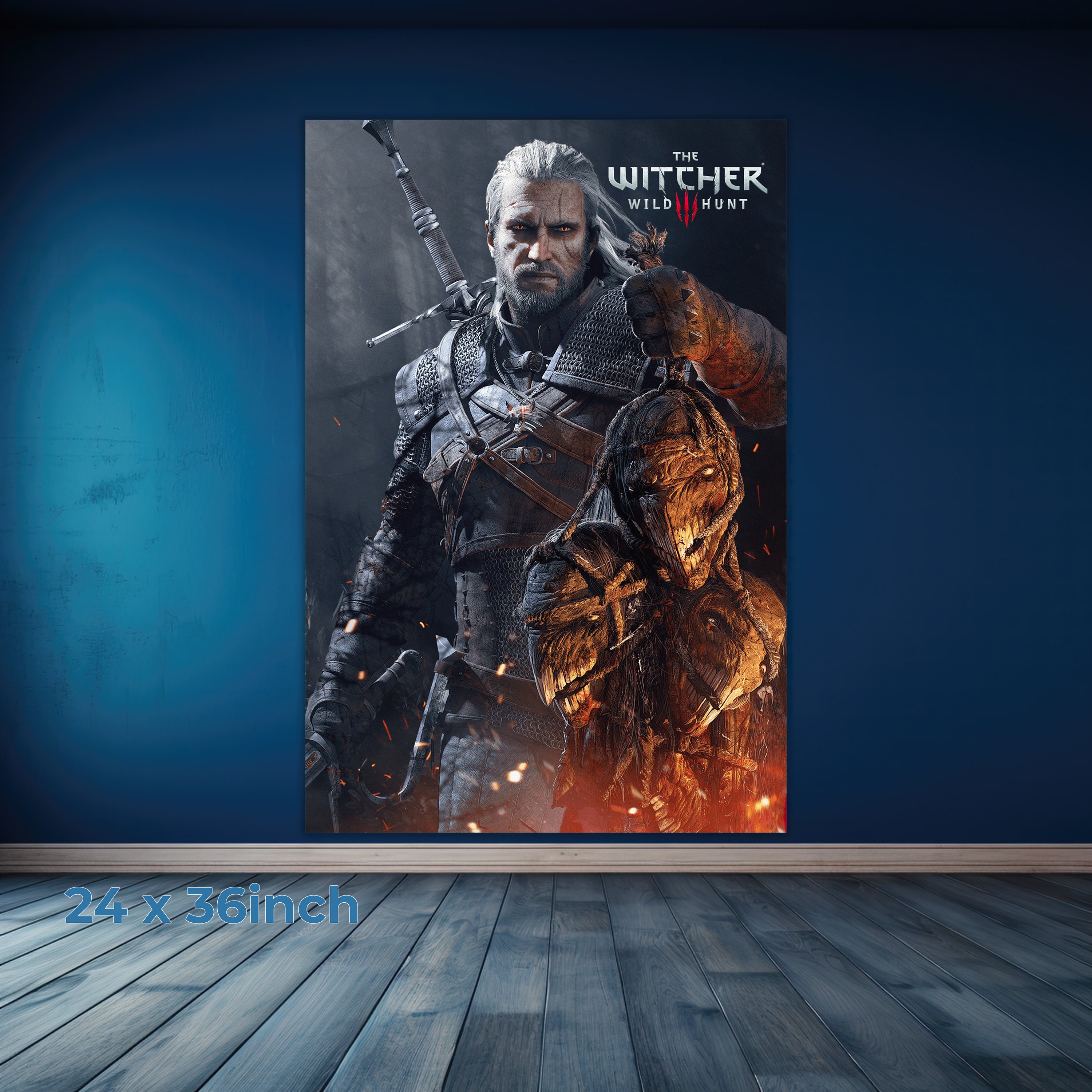 The Witcher 3 Wild Hunt Geralt of Rivia Poster, Semi Glossy, 24x36 Inch ...