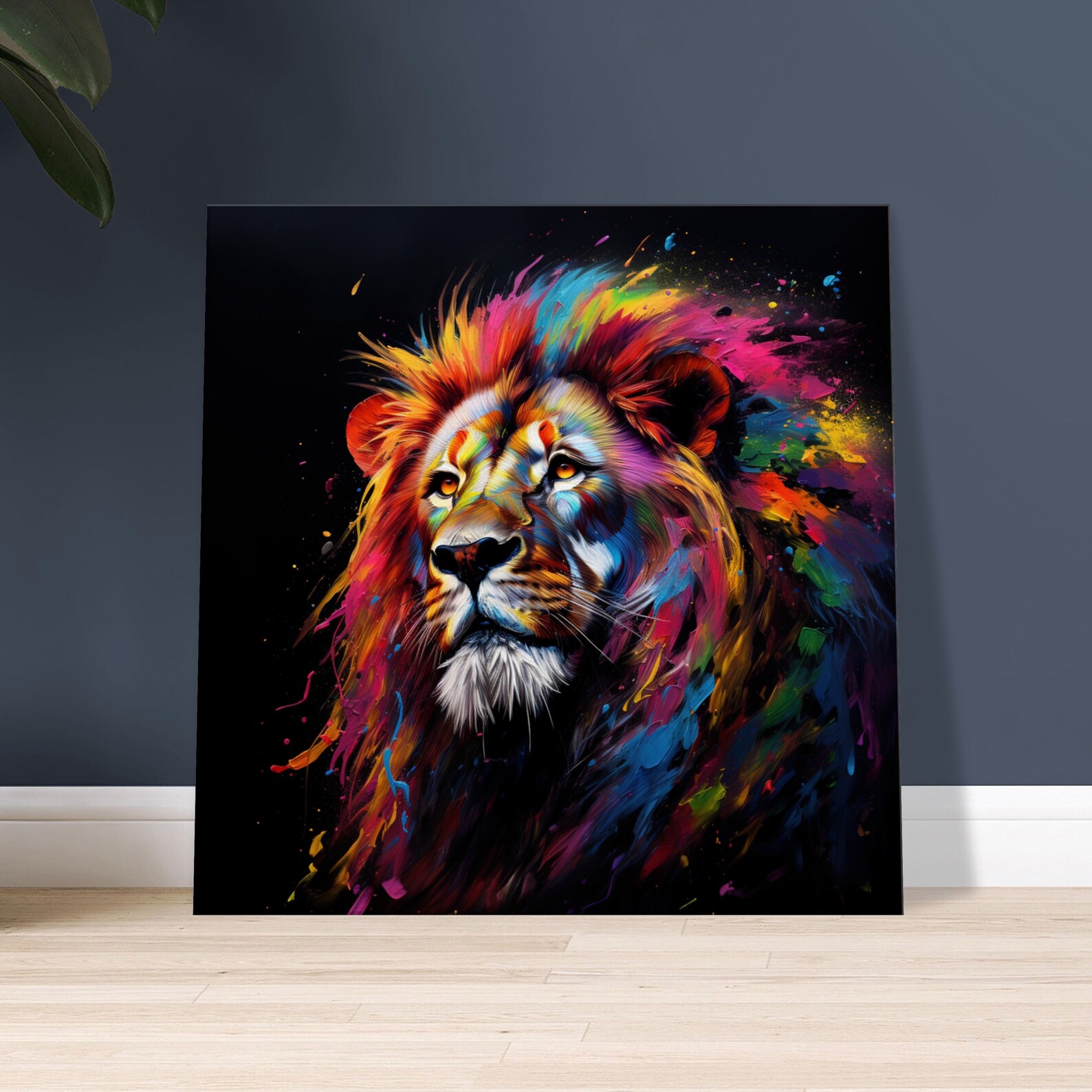 Lion Abstract Wall Art Multicolored, Nature, Animal, Lion, Multi Color ...