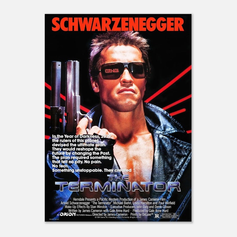 THE TERMINATOR Original Design REPRINT 1980s Premium Quality Poster ...
