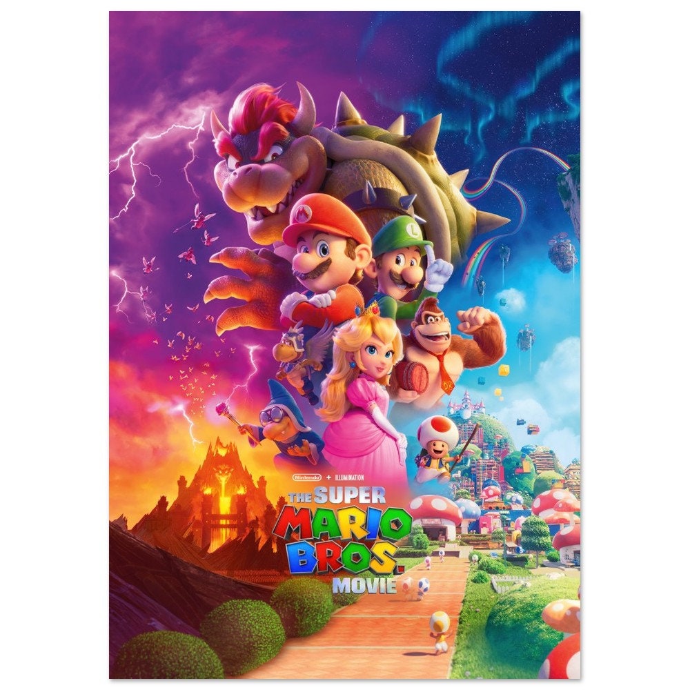 Super Mario Bros Poster, Mario, Super Mario, Movie, Gaming, Wall Art ...