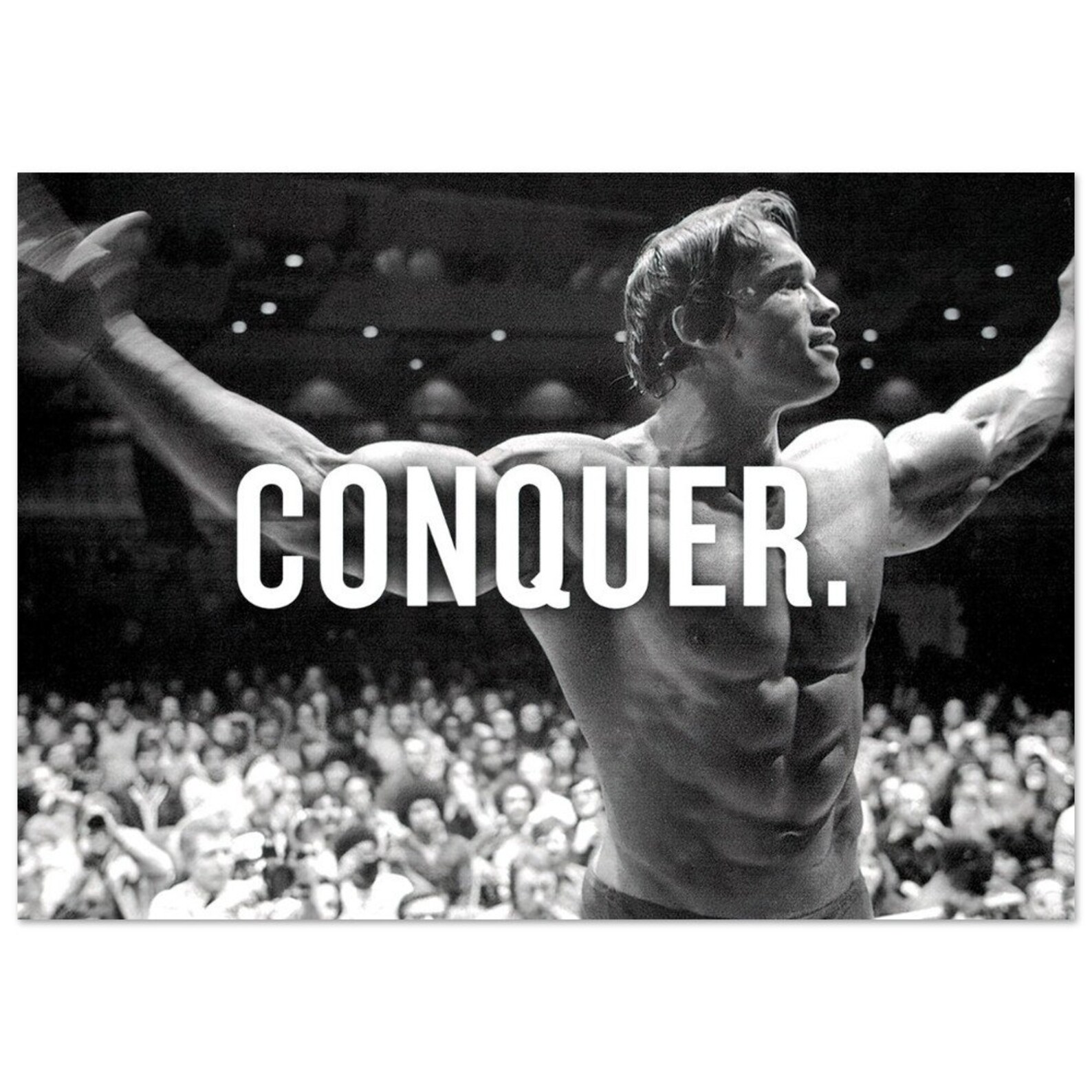 Arnold Schwarzenegger Bodybuilding on Stage CONQUER Poster ...