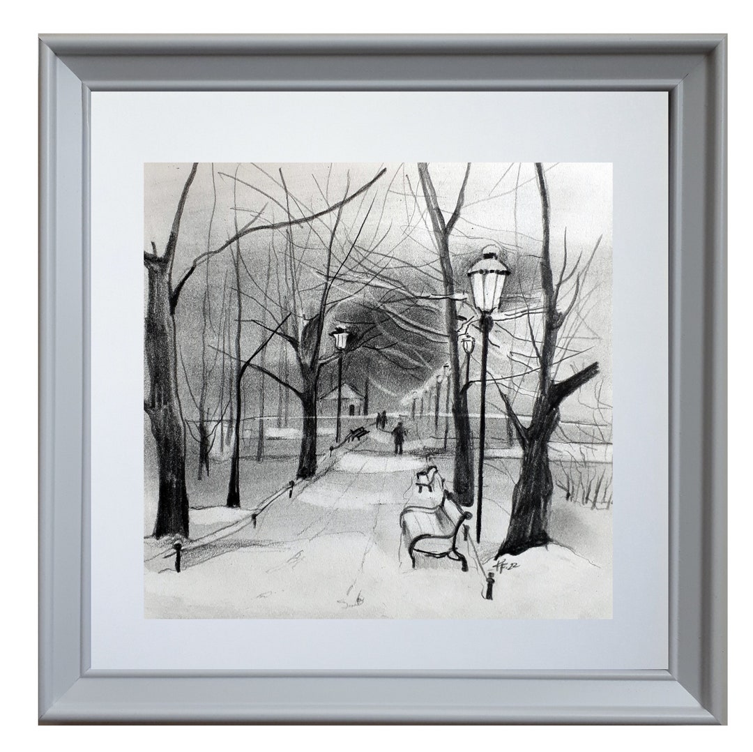 KRAKOW IN WINTER Original Pencil Drawing. Original Image, Sketch, Urban ...