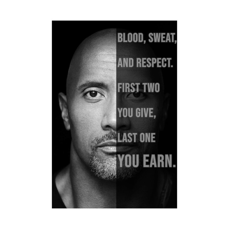 Dwayne Johnson, the Rock, Motivational Wall Art, Motivational Poster - Etsy