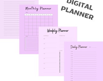 Digital Planner Bundle, Undated Planner, Monthly Weekly Daily Digital ...
