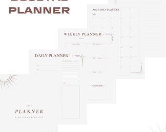 Digital Planner Bundle, Undated Planner, Monthly Weekly Daily Digital ...