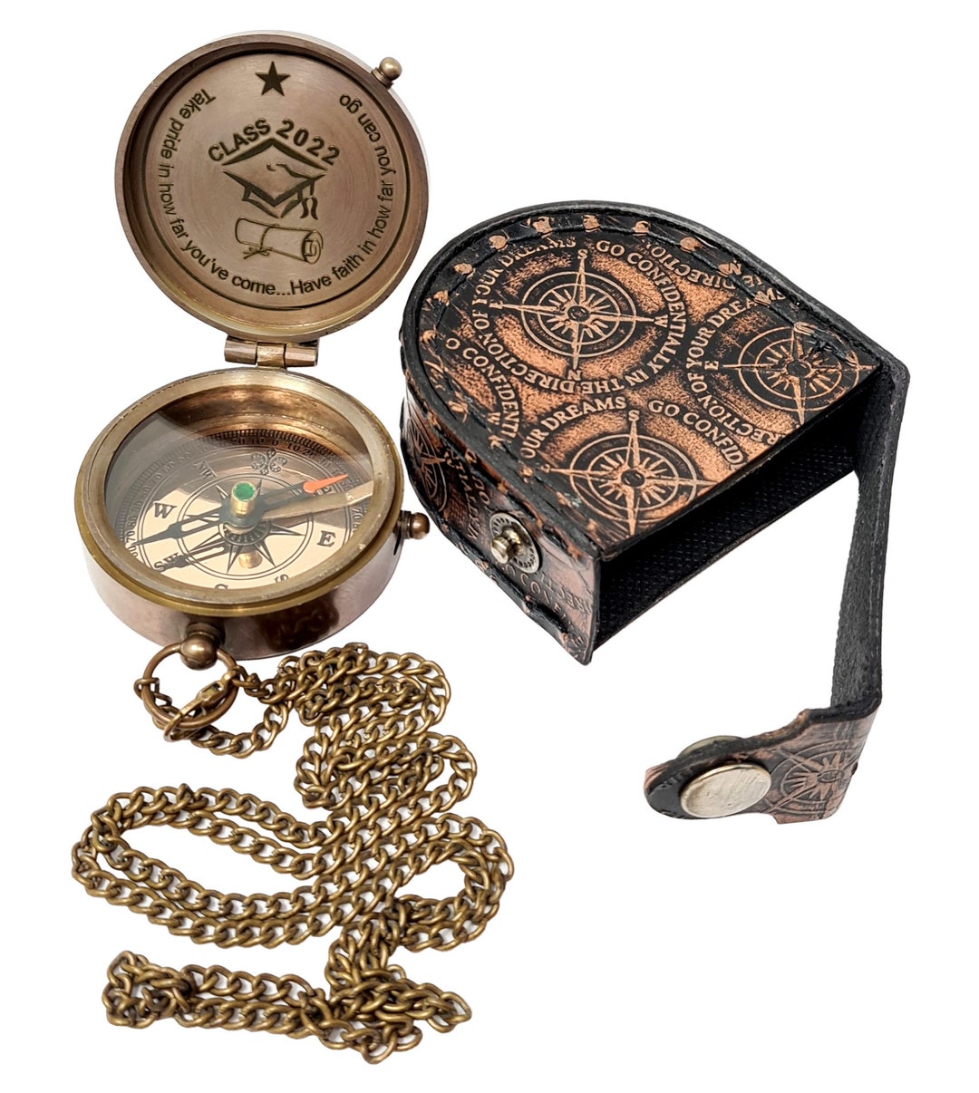 Personalized Brass Compass Graduation Gift for Son From Father – Custom ...