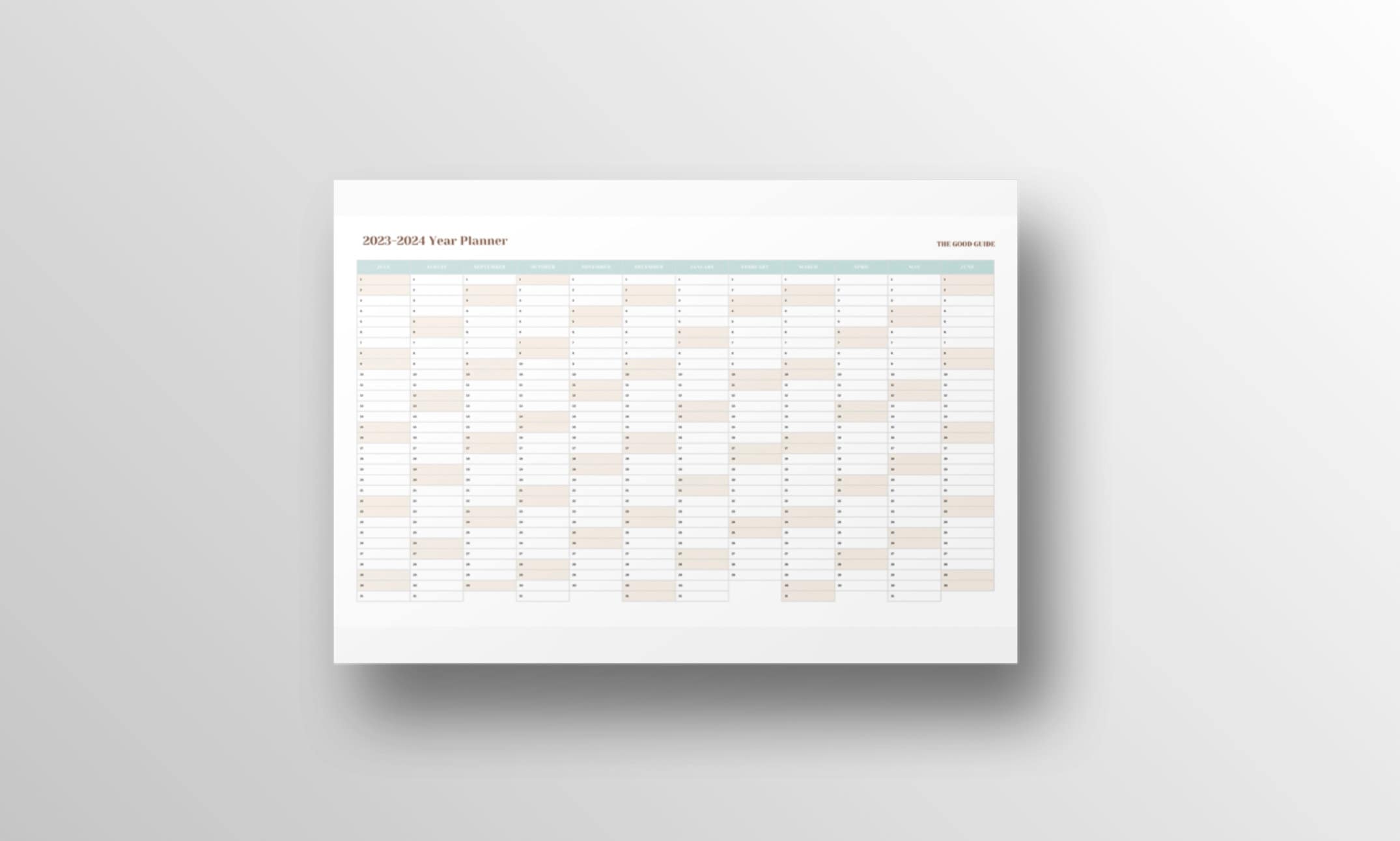 PRINTABLE 2023 2024 July Start Academic Wall Calendar PDF - Etsy Australia