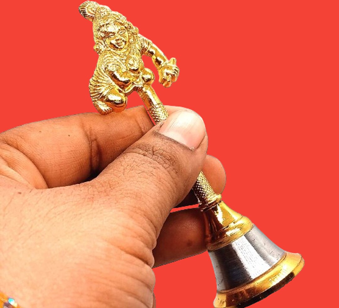 Handcrafted Pooja Mandir Bell, Krishna Ghanti Gold Silver Ghanti the ...