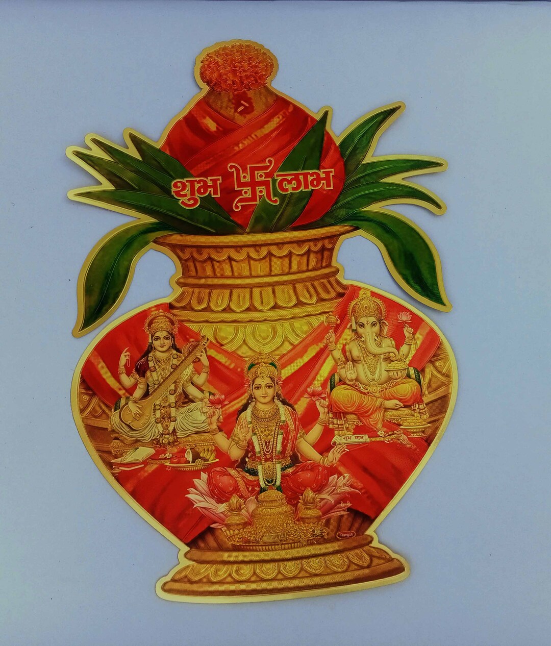 Kalash Shubh Labh Ganesh Sticker for Wall Decoration Diwali Decoration ...