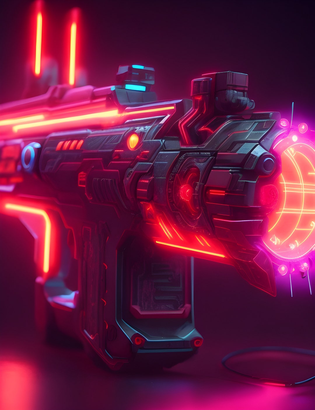 Neon Cyberpunk Gun - Etsy