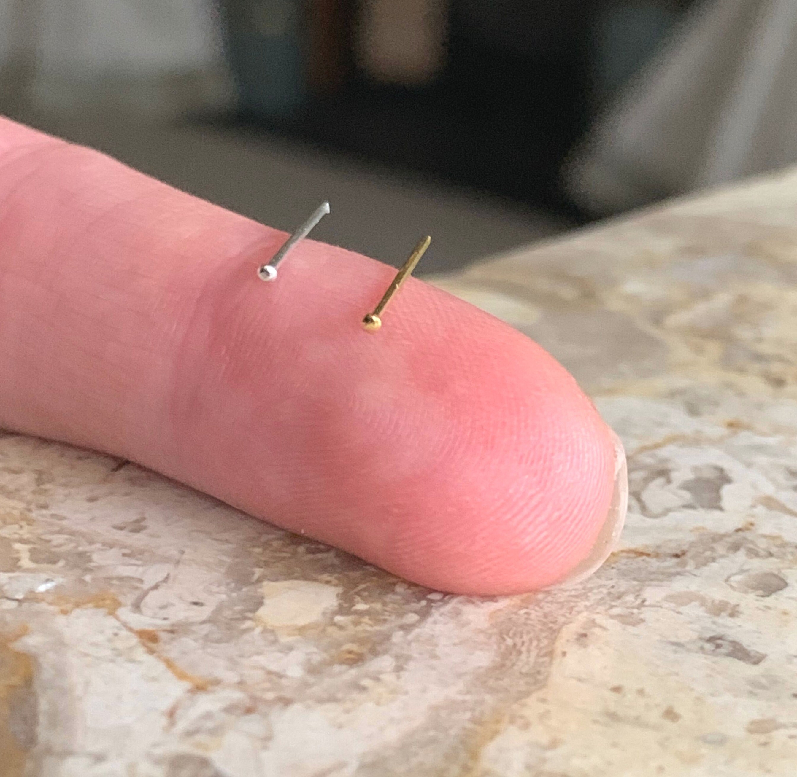 Teeny 1mm Dot Nose Studs. Sterling Silver 1mm Nose Stud, L Shape or ...