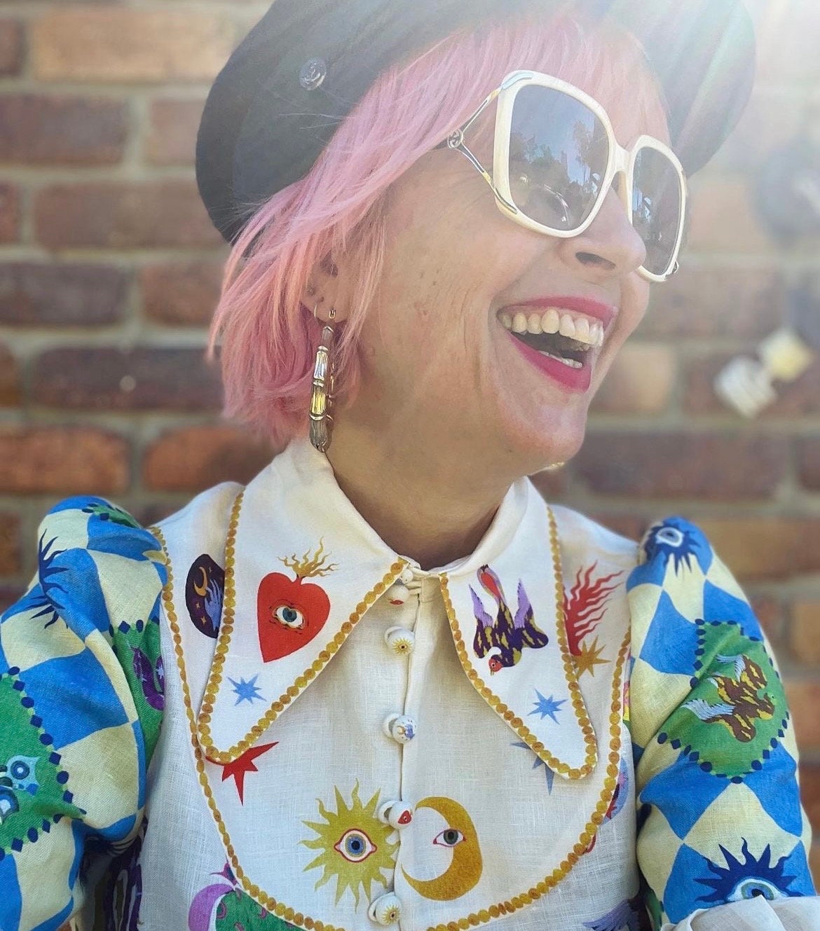 Unusual Printed Balloon Sleeve Blouse Festival Top - Etsy UK