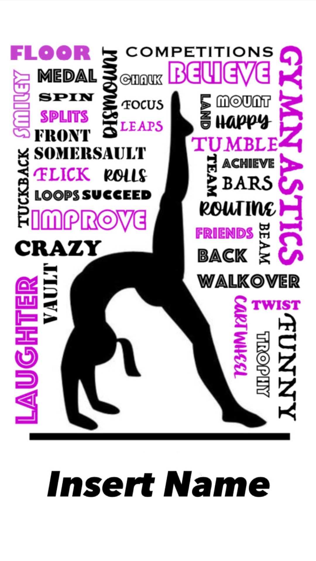 Personalised Gymnastics Design. Gymnastics Poster - Etsy