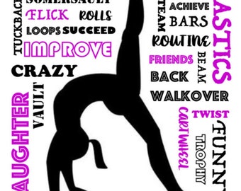 Gymnastics Poster Wall Print Gymnast Art Poster Gymnast Leap JPG ...
