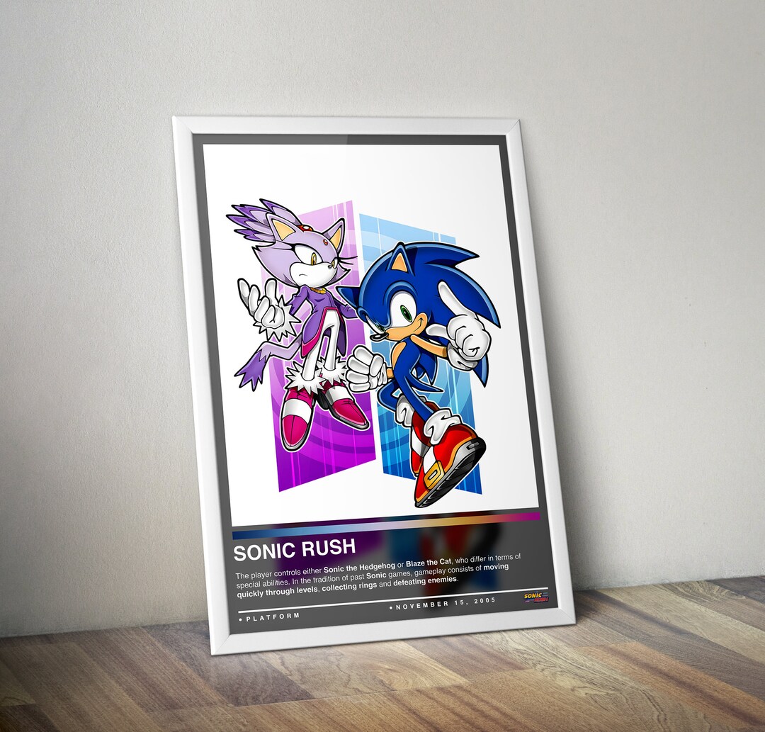 Sonic Rush Poster Print Sonic Cover Gaming Posters 4 Colors Gaming ...