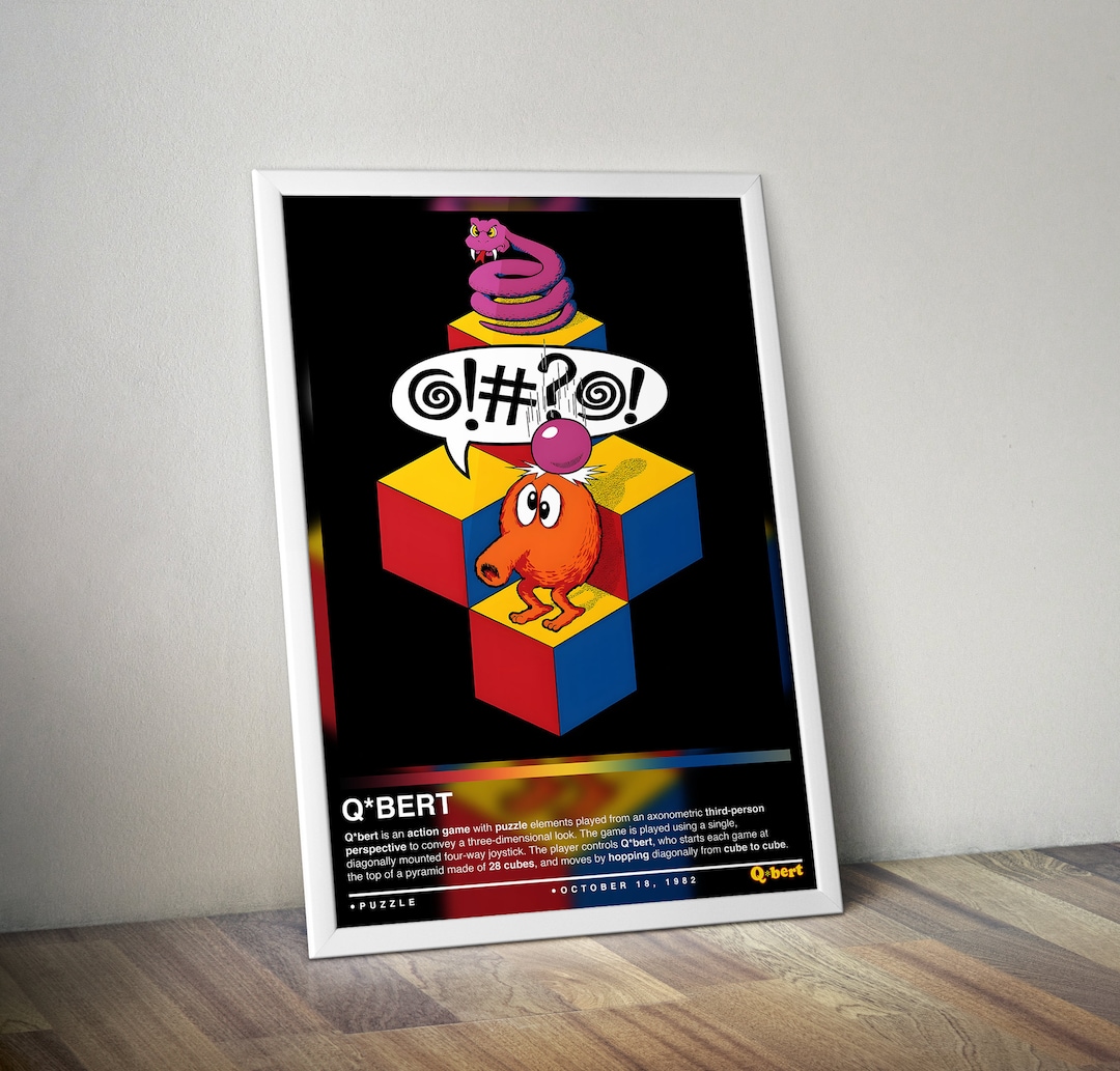 Qbert Poster Qbert Druck Gaming Poster 4 Farben Gaming - Etsy.de