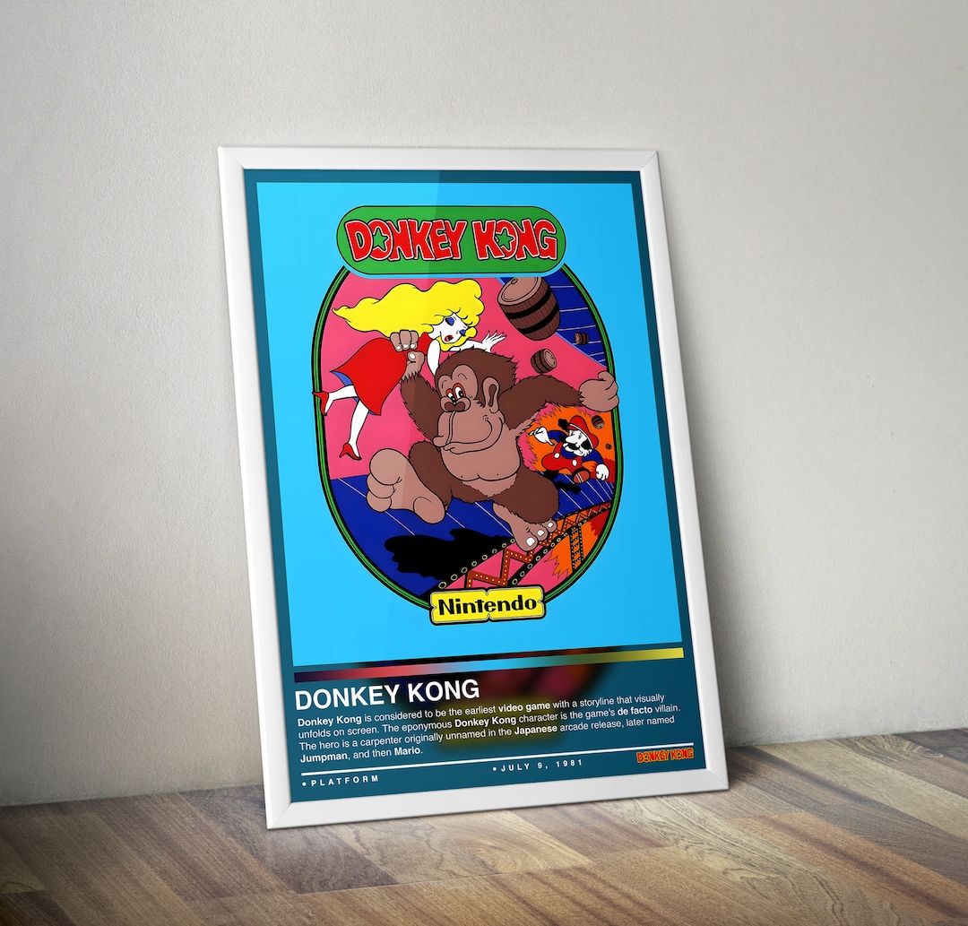 Donkey Kong Poster Print Donkey Kong Cover Gaming Poster 4 Colors ...