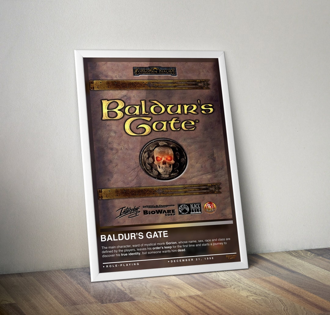Baldur's Gate Poster Print Baldur's Gate Cover Gaming Poster 4 Colors ...