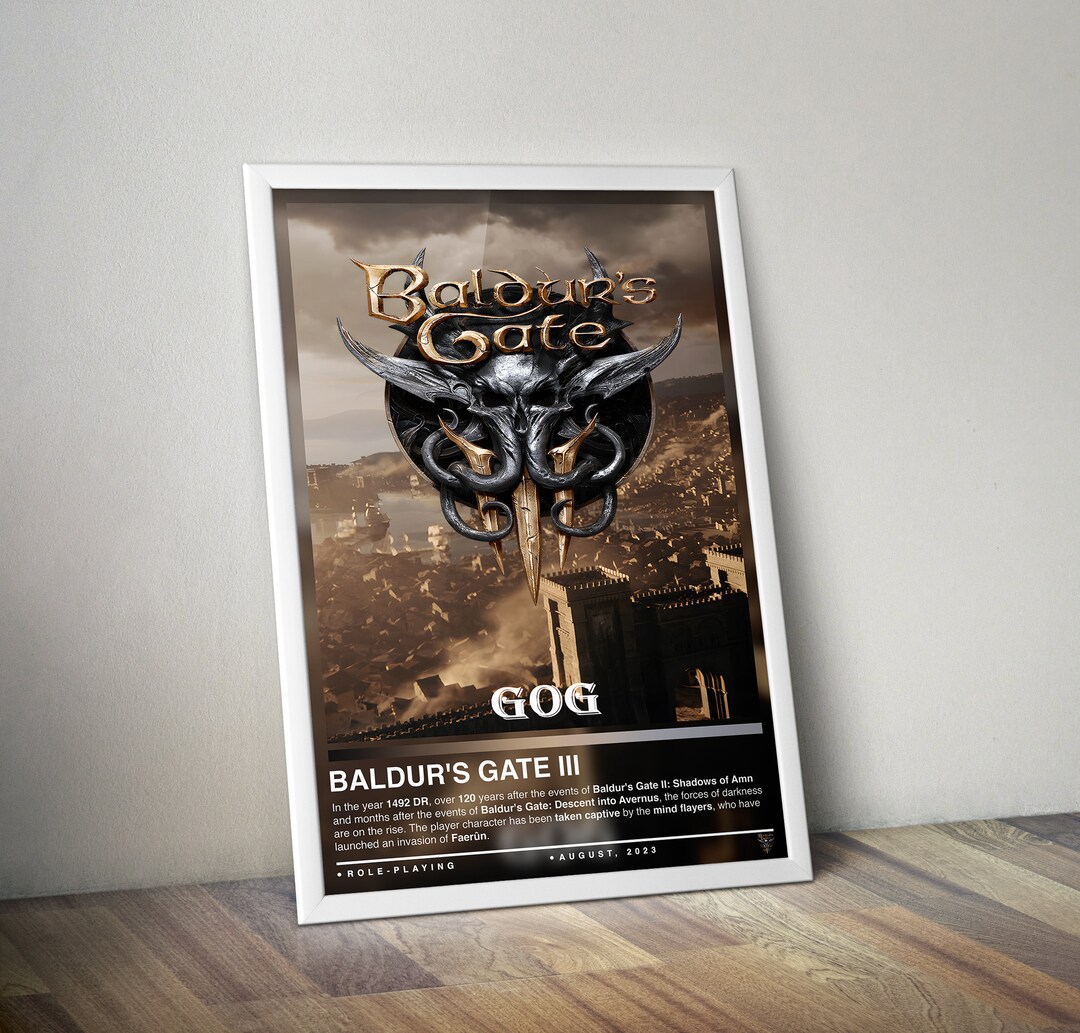 Baldur's Gate 3 Poster Print / Baldur's Gate Cover / Gaming Poster, 4 ...