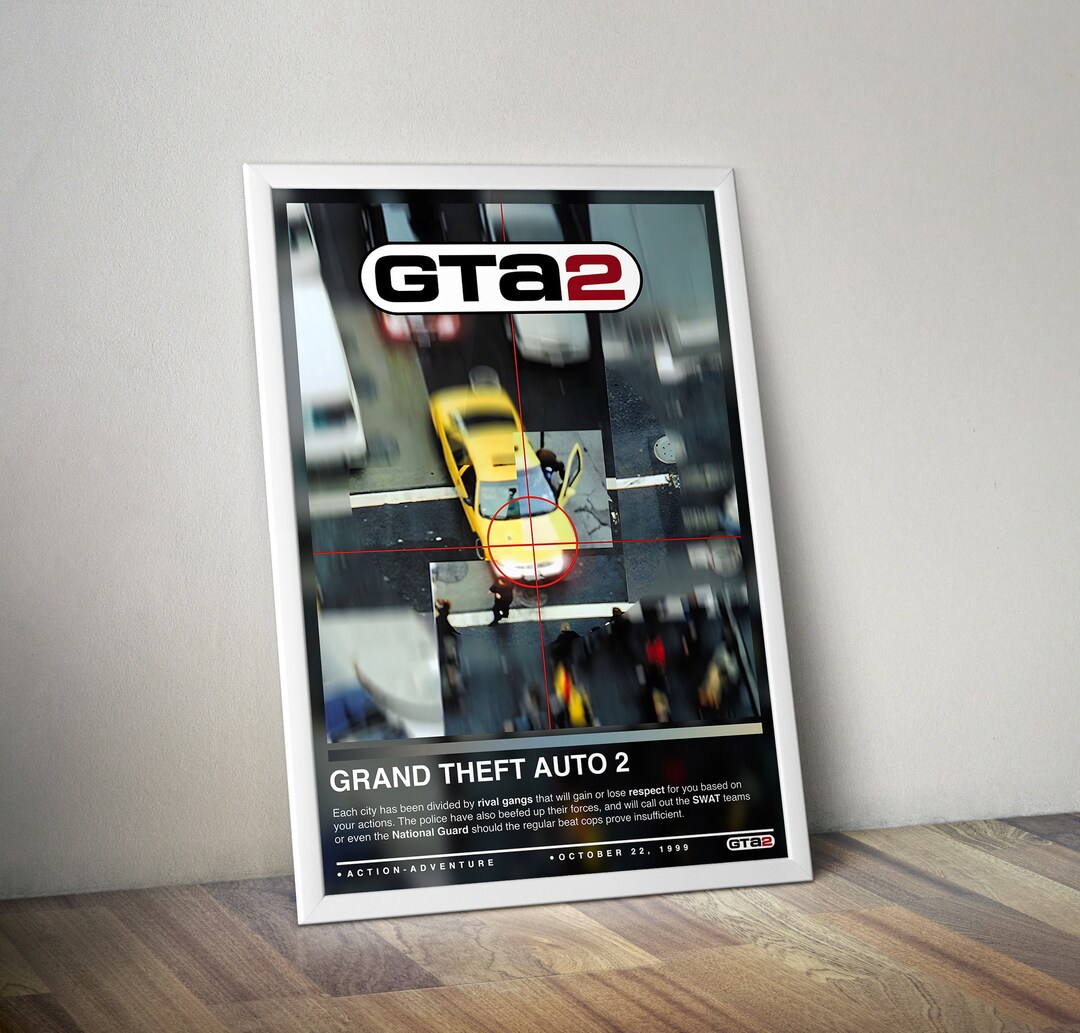 Grand Theft Auto 2 Poster Print GTA Poster Gaming Poster 4 Colors ...