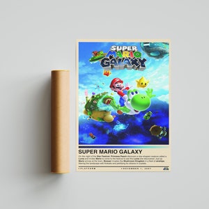 Super Mario Galaxy Poster Super Mario Print Gaming Poster 4 Colors ...