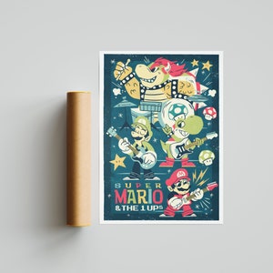 Super Mario Poster Super Mario Prints Retro Game Poster Video Game ...
