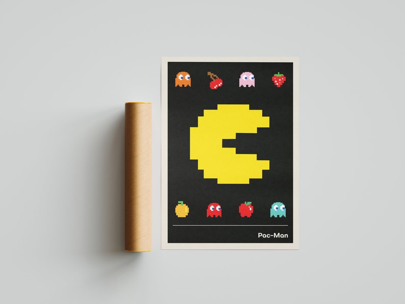 Pac-man Poster Gaming Poster Pac-man Prints Video Game - Etsy