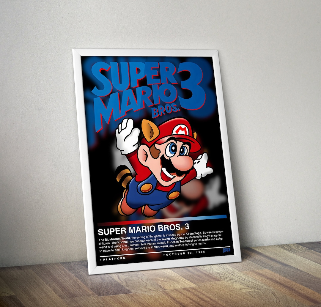Super Mario Bros 3 Poster Super Mario Print Gaming Poster - Etsy